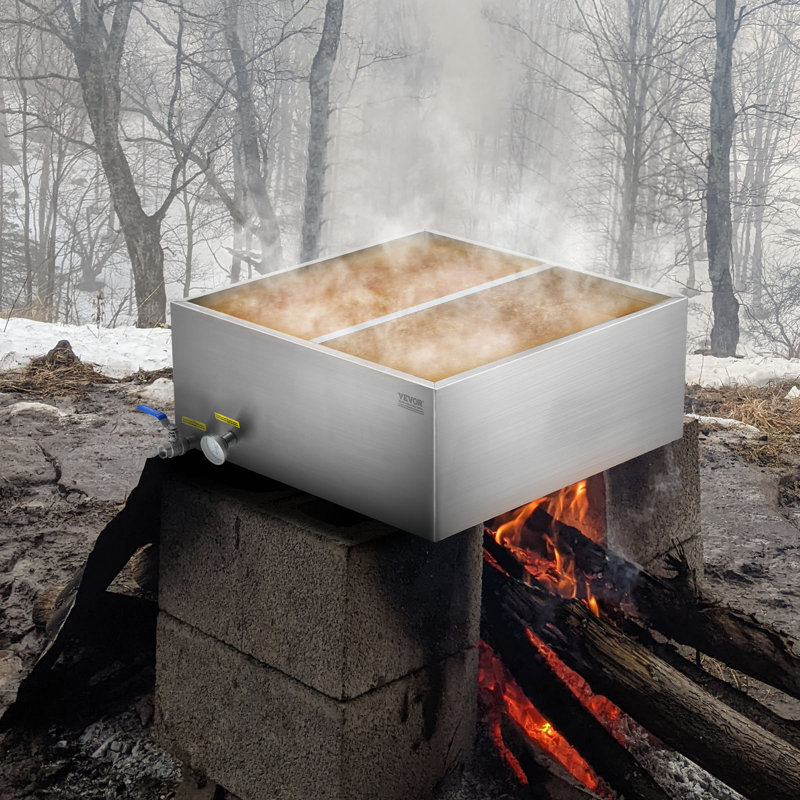 VEVOR Maple Syrup Evaporator Pan 304 Stainless Steel with Valve and Thermometer - Wayfair Canada